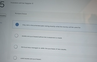 Solved Investors war be happier it:Mitiple Ci+olicethey see | Chegg.com