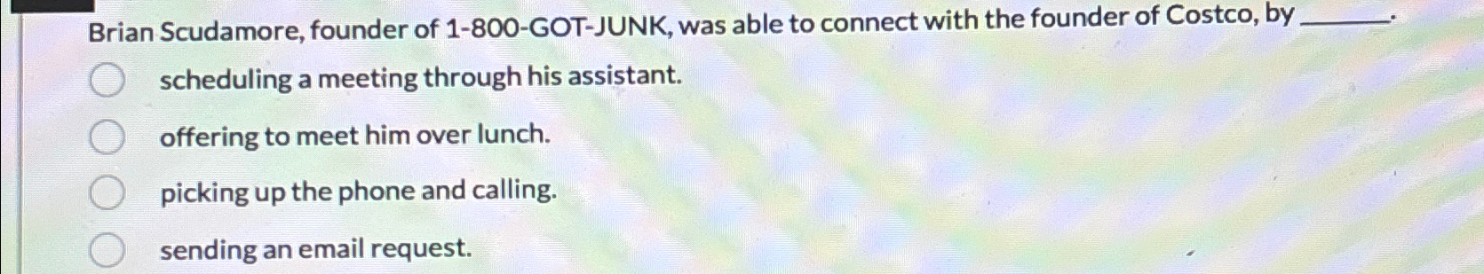 Solved Brian Scudamore, founder of 1-800-GOT-JUNK, was able | Chegg.com