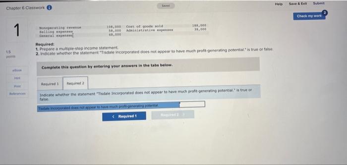 Solved Exercise 6-3 (Algo) Prepare a multiple-step income | Chegg.com