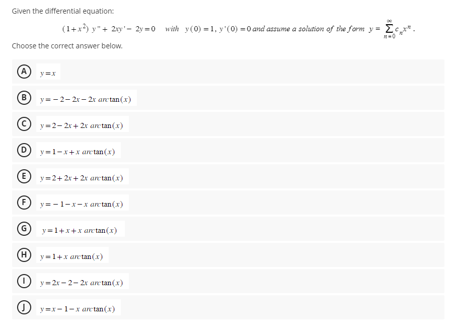 Solved Given the differential equation:(1+x2)y''+2xy'-2y=0, | Chegg.com