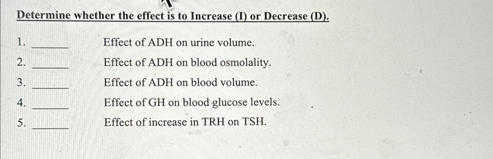 Solved Determine whether the effect is to Increase (I) ﻿or | Chegg.com