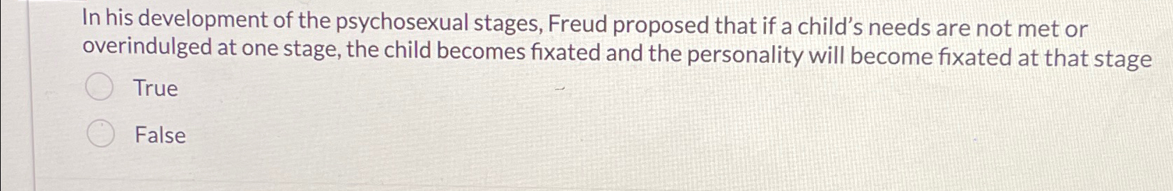 Solved In his development of the psychosexual stages, Freud | Chegg.com