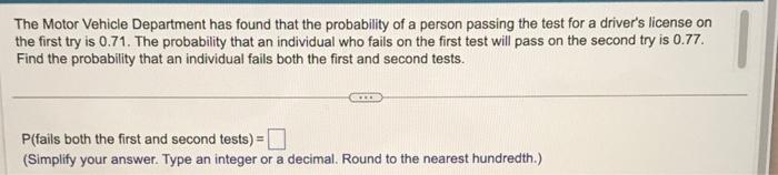 Solved The Motor Vehicle Department has found that the | Chegg.com