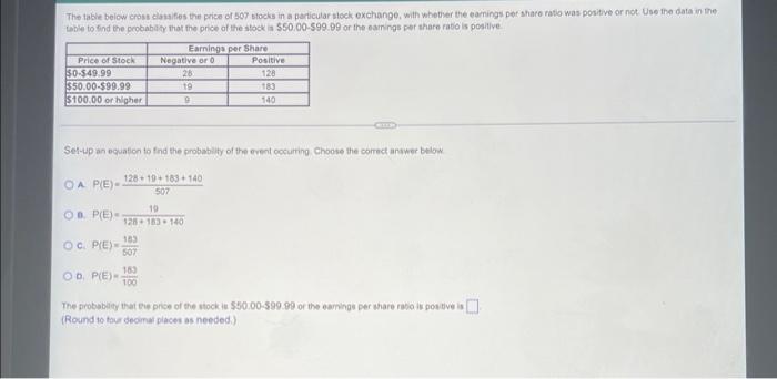 Solved The table below cross classifies the price of 507 | Chegg.com