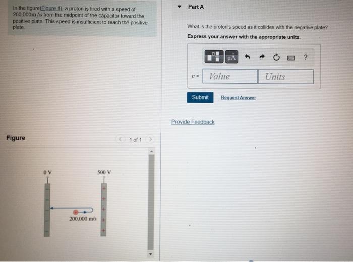 Solved In the figure(Figure 1), a proton is fired with a | Chegg.com