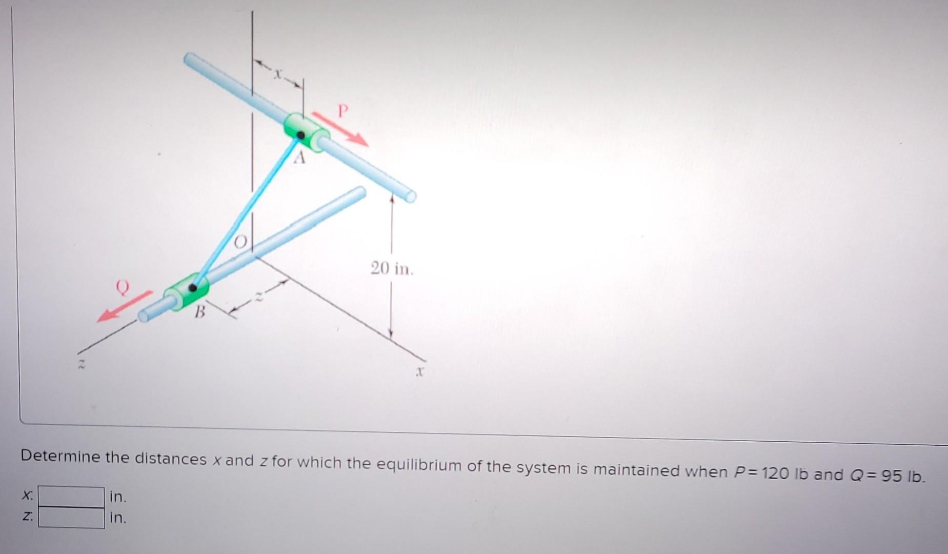 Solved Collars A and B are connected by a 25-in.-long wire | Chegg.com