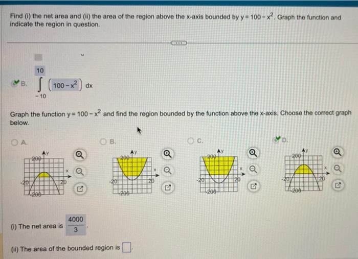 Solved Find I The Net Area And Ii The Area Of The Region