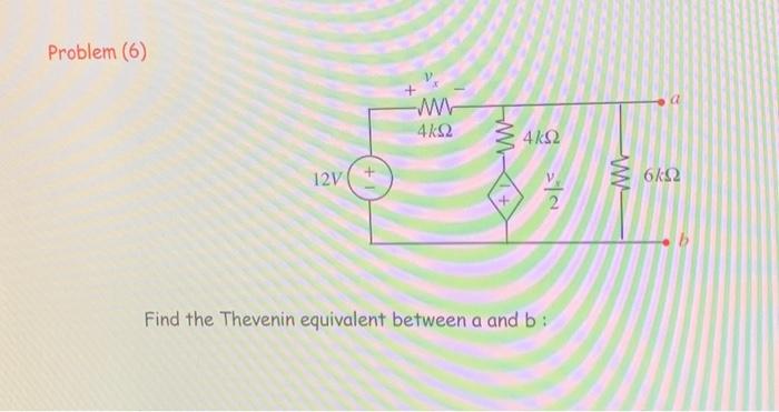 Solved Problem (6) Find the Thevenin equivalent between a | Chegg.com