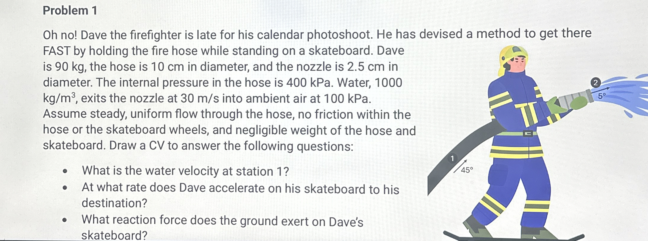 Solved Problem 1Oh no! ﻿Dave the firefighter is late for his | Chegg.com