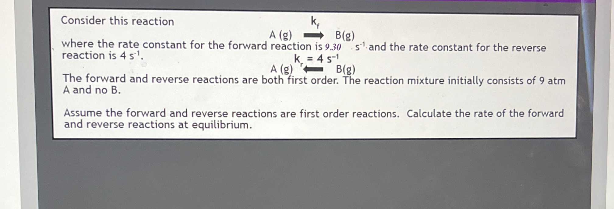 Consider this reactionwhere the rate constant for the | Chegg.com