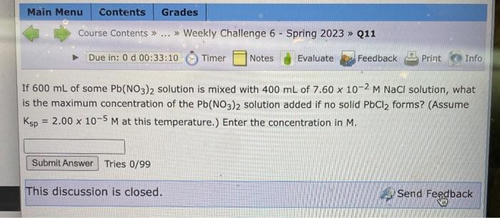 If 600 mL of some Pb(NO3)2 solution is mixed with 400 | Chegg.com