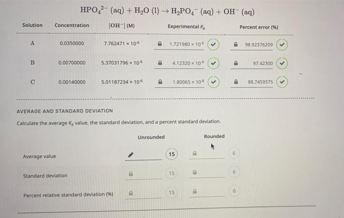Solved AVERAGE AND STANDARD DEVIATION Calculate the average | Chegg.com