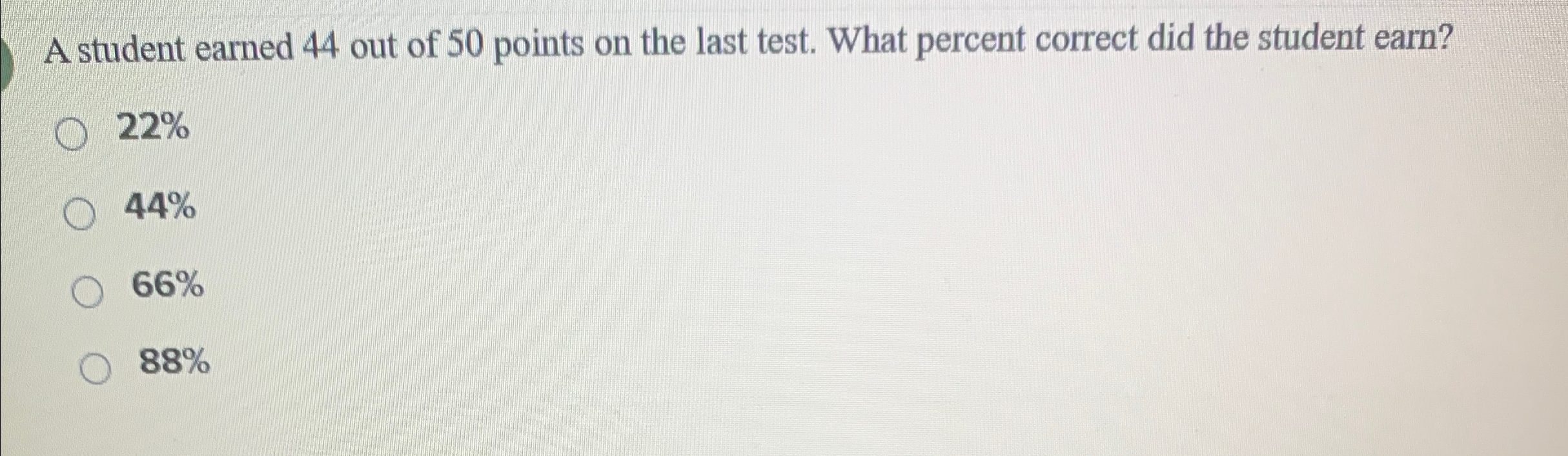 Solved A student earned 44 ﻿out of 50 ﻿points on the last | Chegg.com