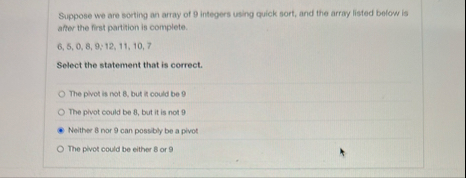 Solved Suppose we are sorting an array of 9 ﻿integers using | Chegg.com