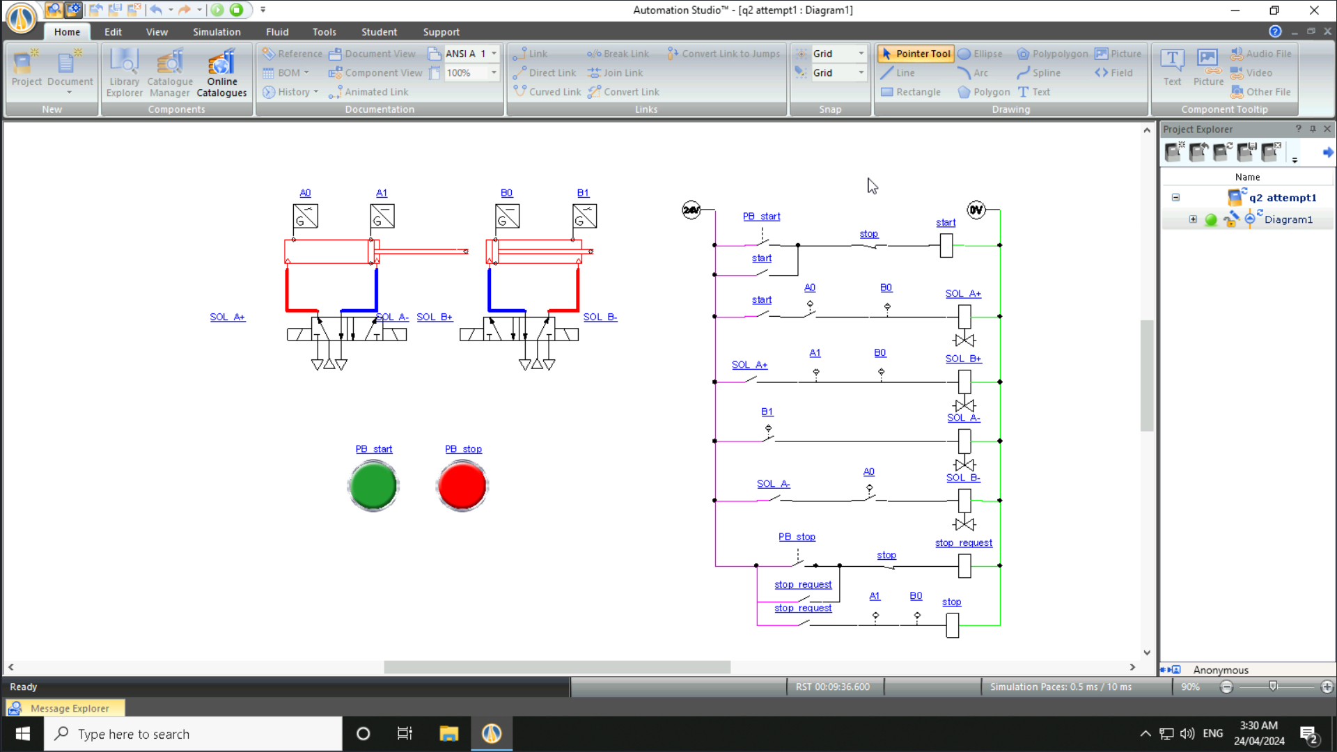 Solved Using Automation studio software:i was trying to | Chegg.com