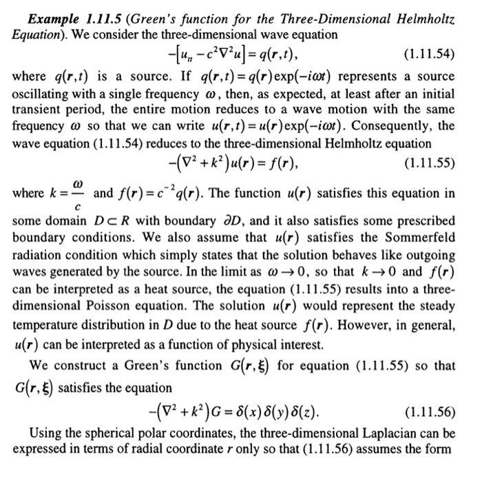 Solved Example 1.11.5 (Green's function for the | Chegg.com