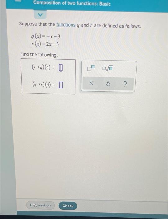 Solved Composition of two functions: Basic Suppose that the | Chegg.com
