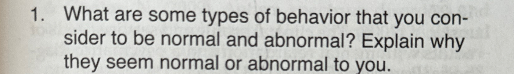 Solved What are some types of behavior that you consider to | Chegg.com