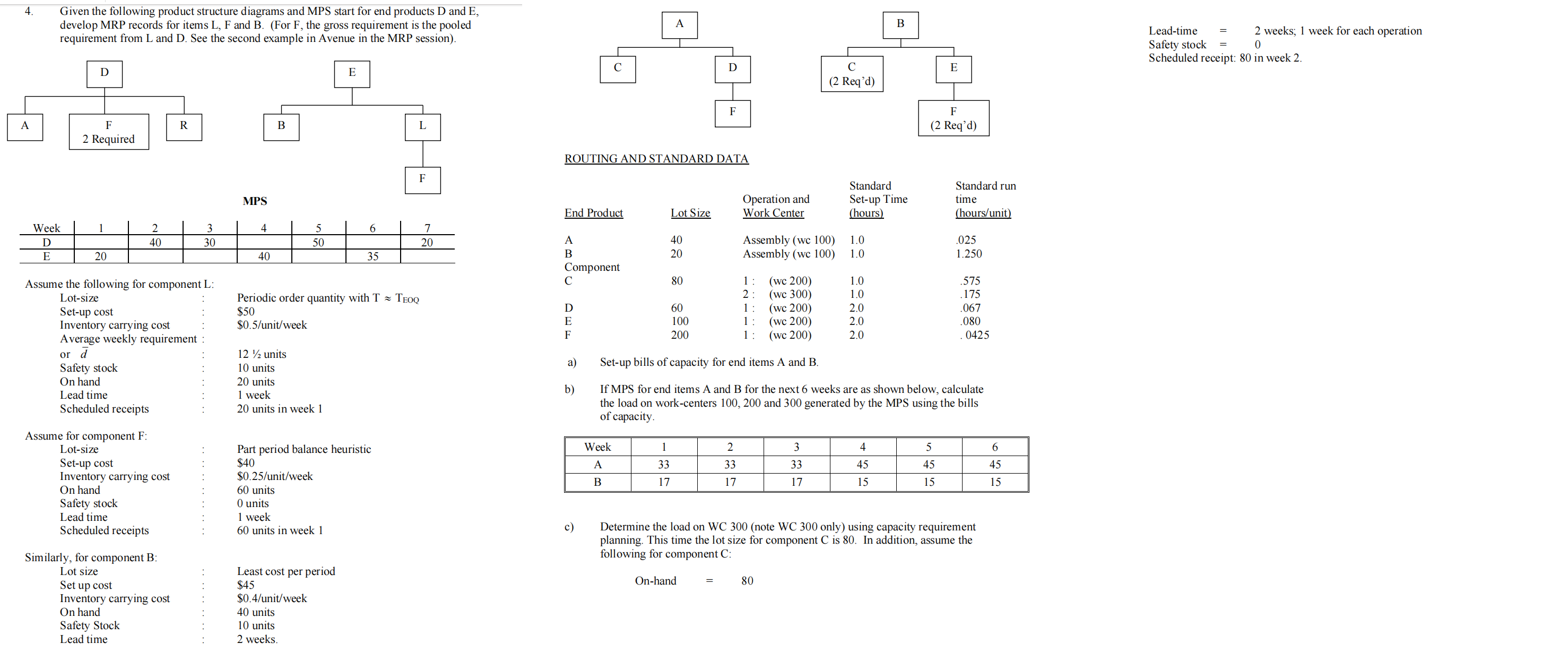 Solved Given the following product structure diagrams and | Chegg.com