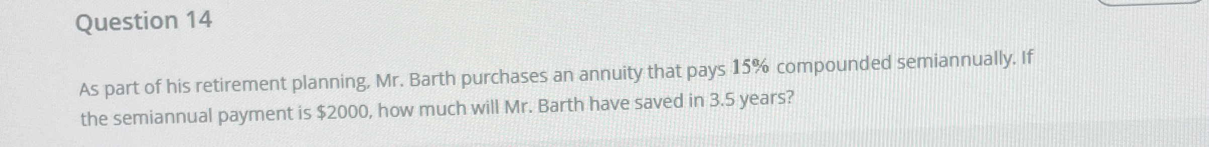 Solved As part of his retirement planning, Mr. ﻿Barth | Chegg.com