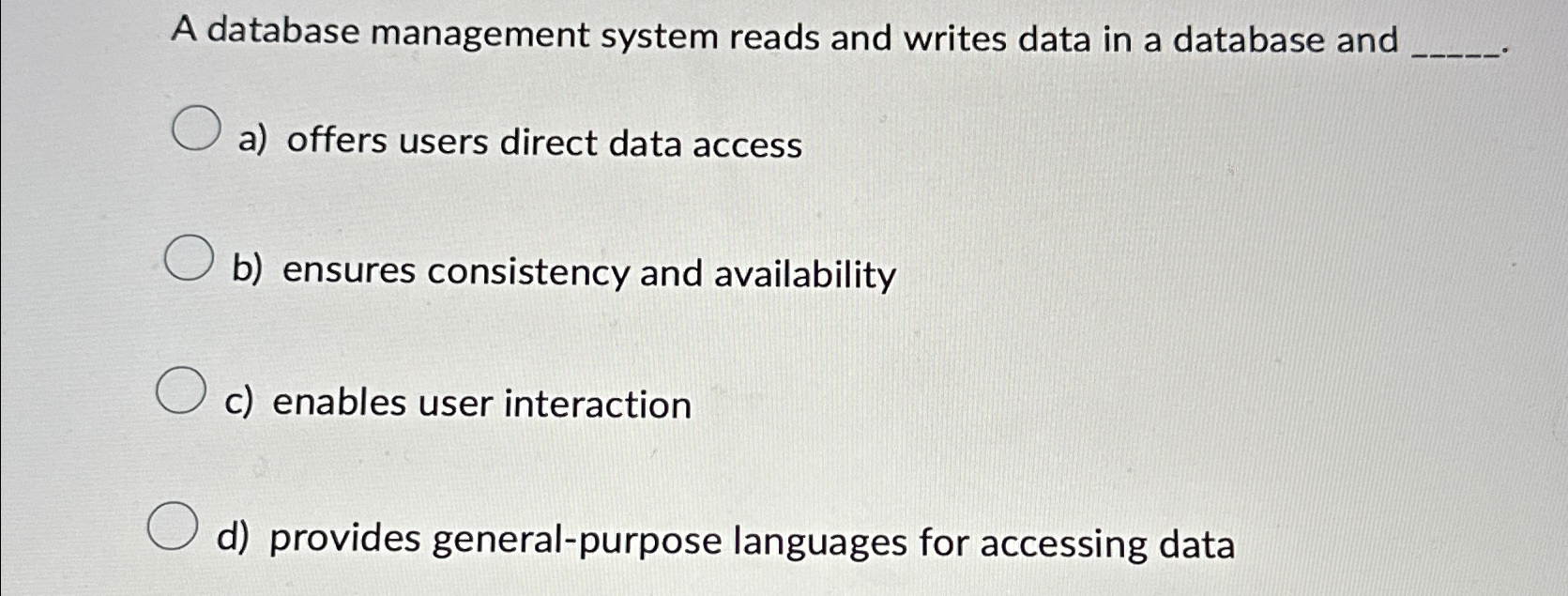 Solved A database management system reads and writes data in | Chegg.com