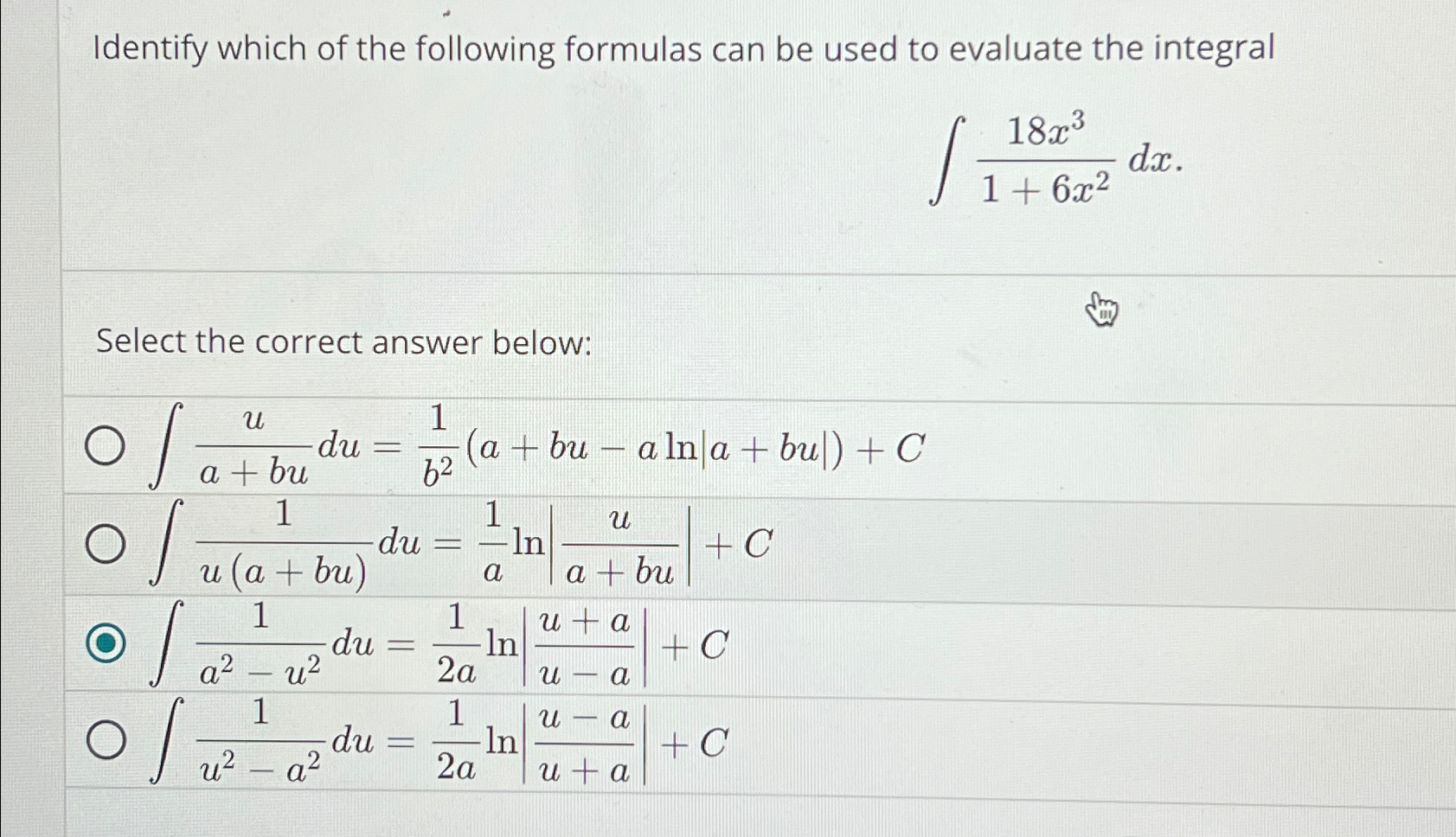 Solved Identify which of the following formulas can be used | Chegg.com