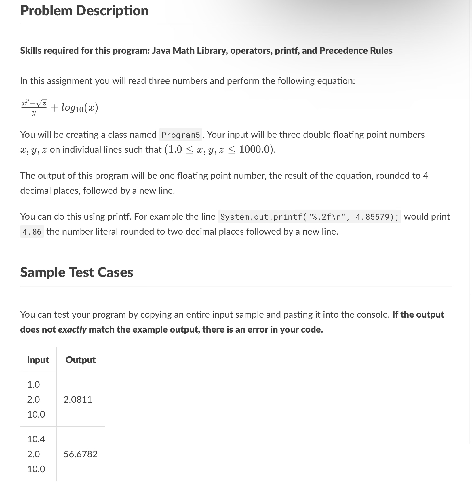 Solved Problem DescriptionSkills required for this program: | Chegg.com