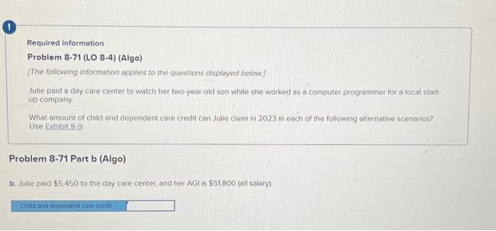 Solved Required information Problem 8.71 (LO 8.4) (Algo) | Chegg.com