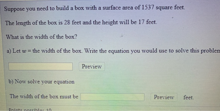 Solved Suppose you need to build a box with a surface area | Chegg.com