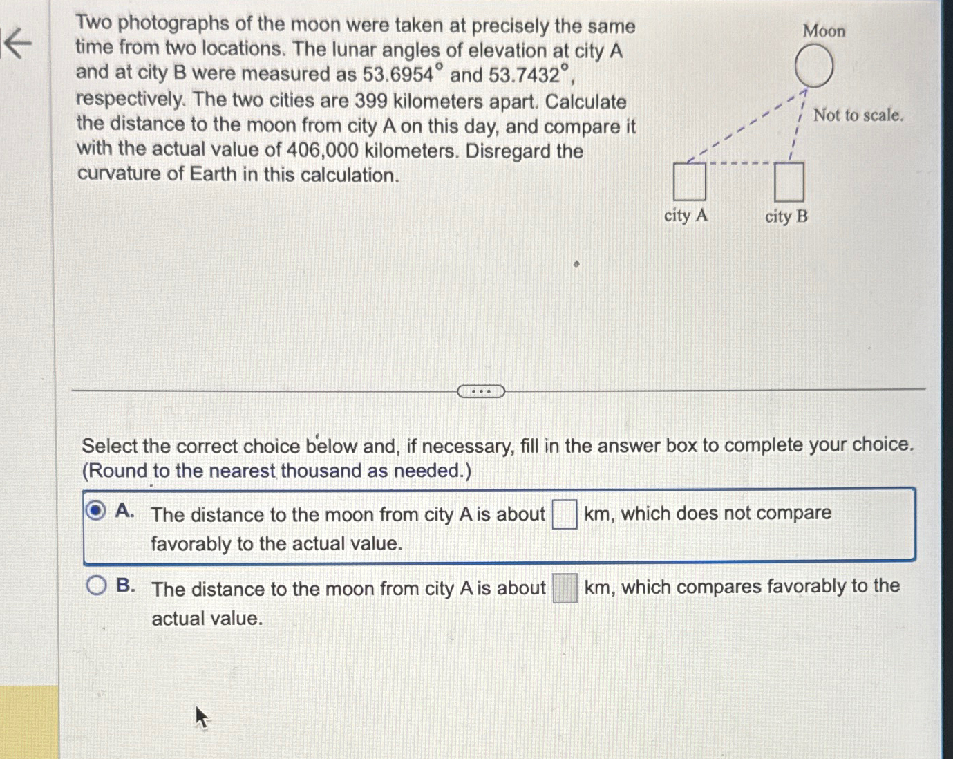 Solved Two photographs of the moon were taken at precisely | Chegg.com