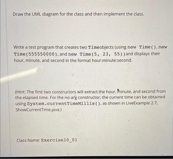 Solved Unlimited Tries The Time Class Design A Class Named