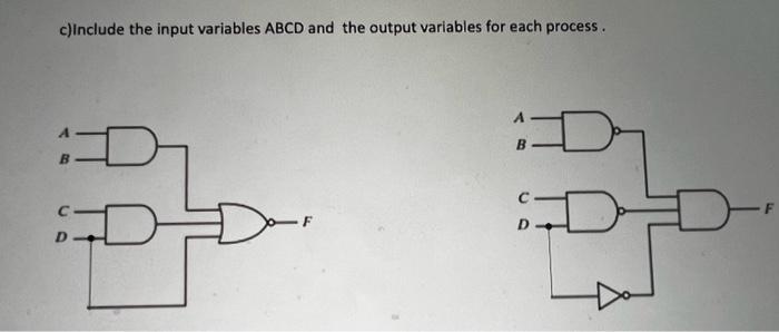 Solved c) Include the input variables ABCD and the output | Chegg.com