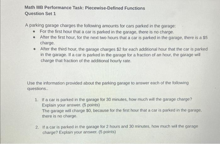 Solved Math IIIB Performance Task: Piecewise-Defined | Chegg.com