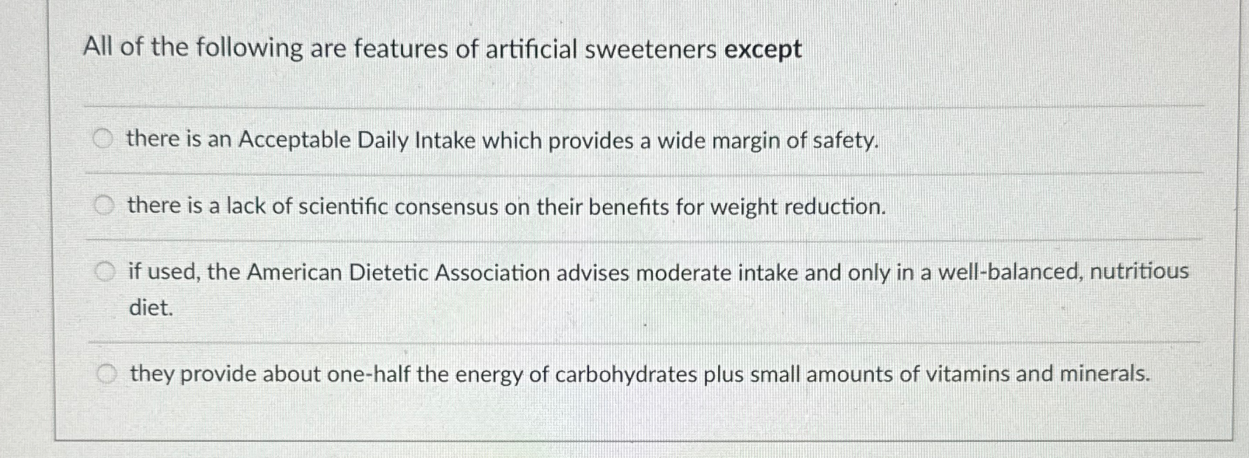 Solved All of the following are features of artificial | Chegg.com