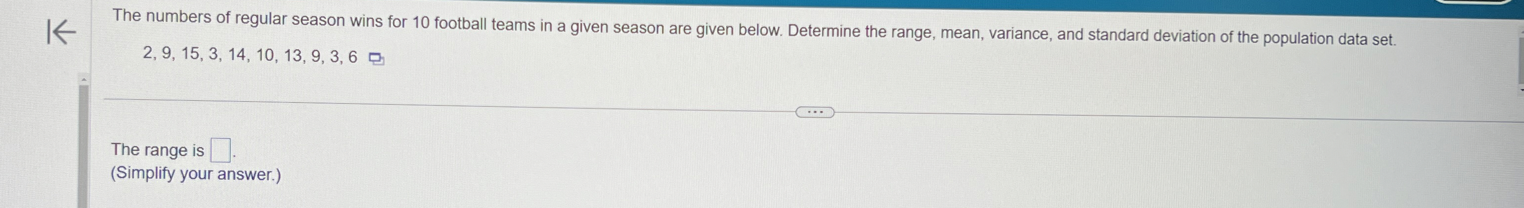 Solved The numbers of regular season wins for 10 ﻿football | Chegg.com