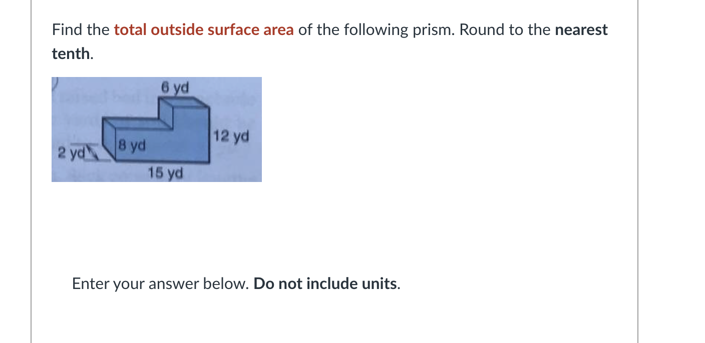 Solved Find the total outside surface area of the following | Chegg.com