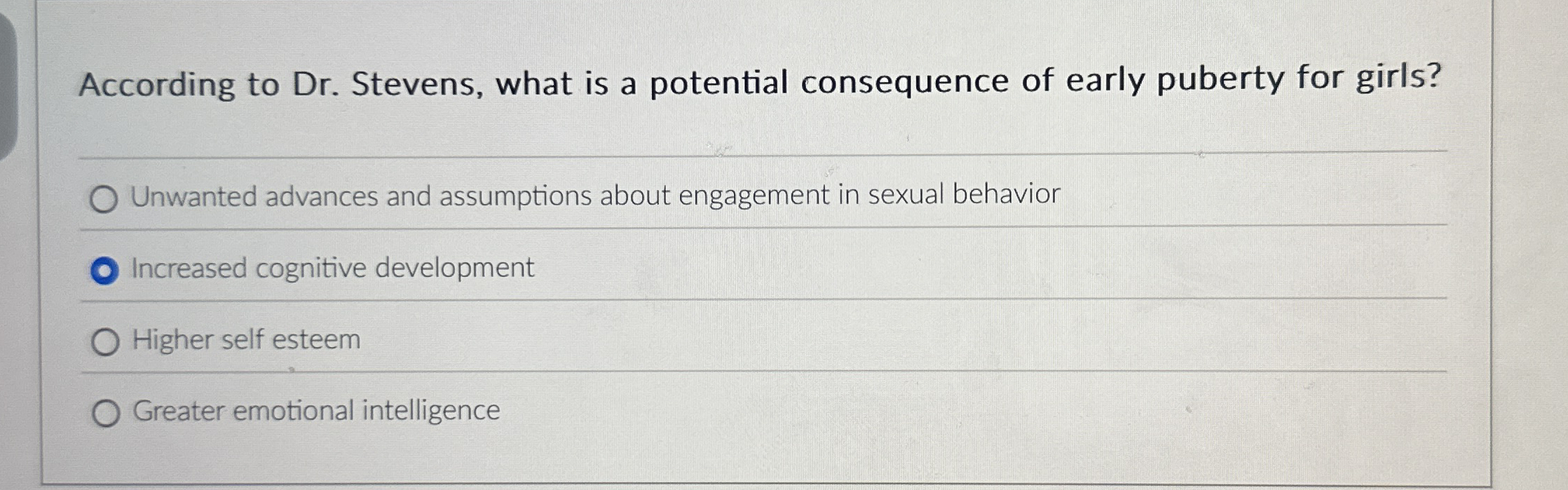 According to Dr. ﻿Stevens, what is a potential | Chegg.com