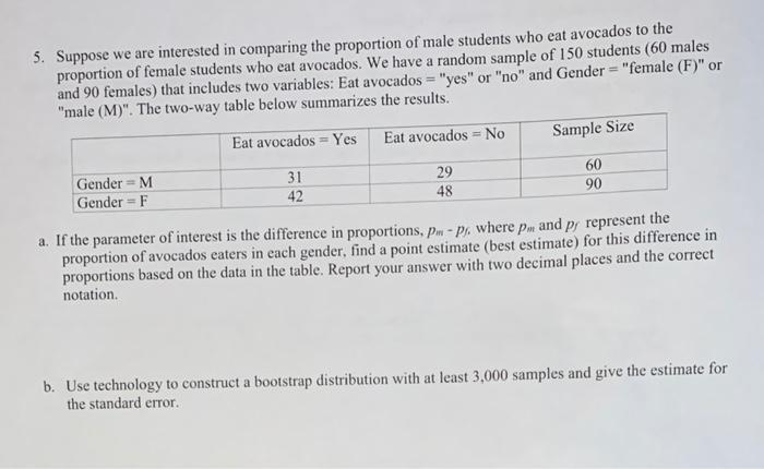 Solved 5. Suppose we are interested in comparing the | Chegg.com