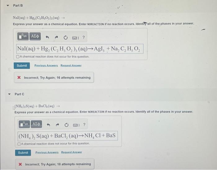Solved Nal(aq)+Hg2(C2H3O2)2(aq)→ Express your answer as a | Chegg.com