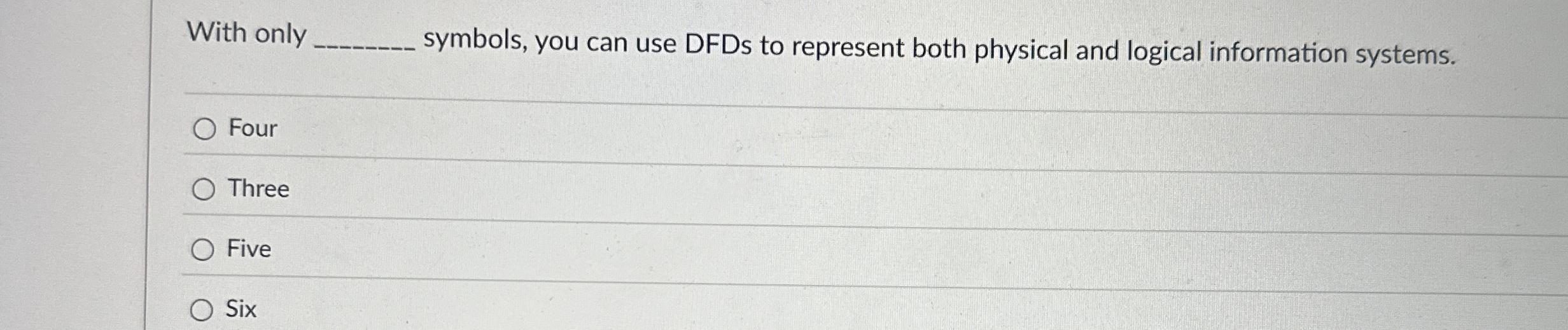 Solved With onlysymbols, you can use DFDs to represent both | Chegg.com