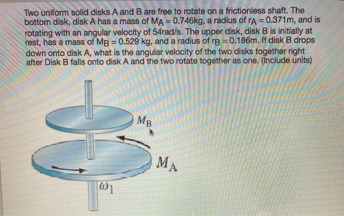 Solved Two uniform solid disks A and B are free to rotate on | Chegg.com