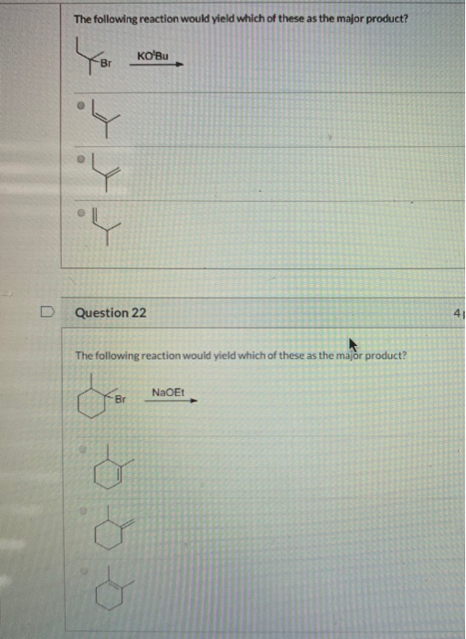 Solved The following reaction would yield which of these as | Chegg.com