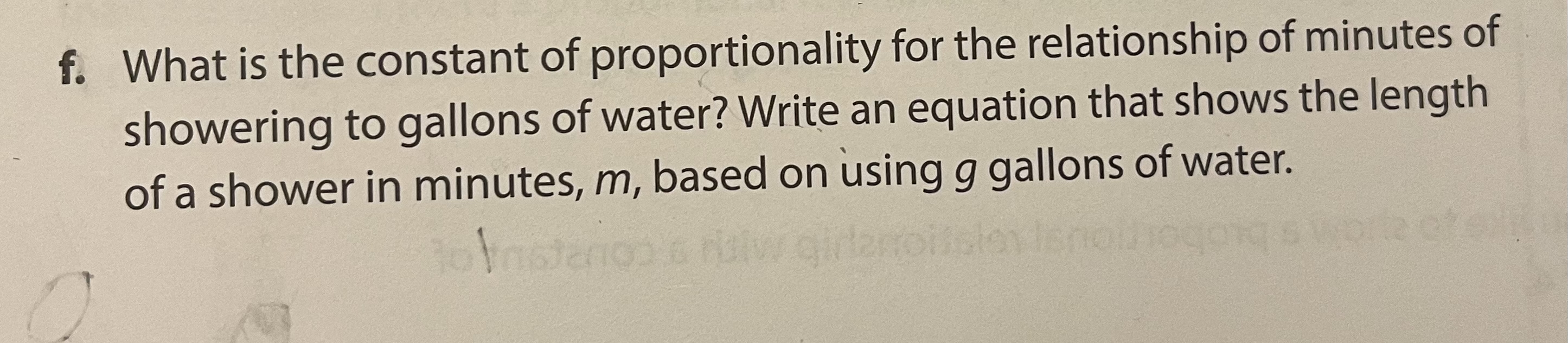 Solved f. ﻿What is the constant of proportionality for the | Chegg.com