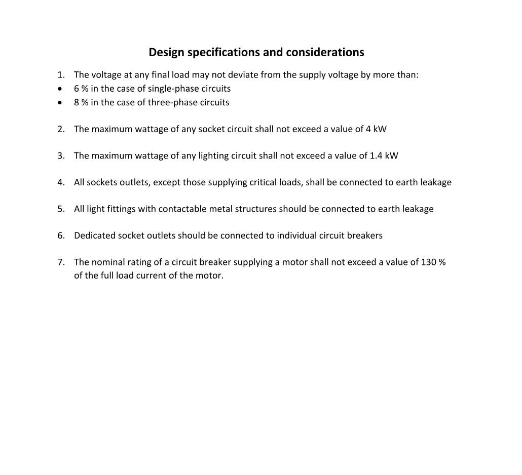 Solved Design specifications and considerations 1. The | Chegg.com