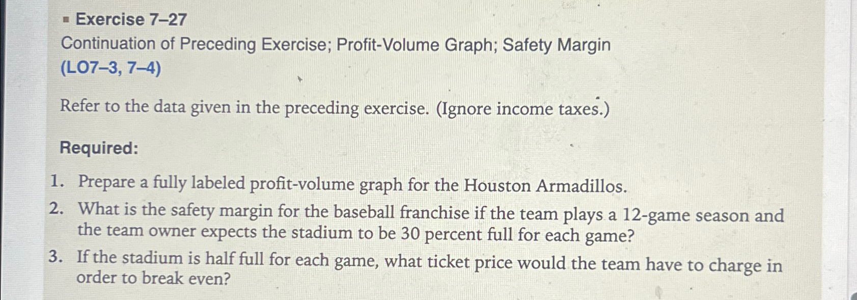 Exercise 7-27Continuation of Preceding Exercise; | Chegg.com