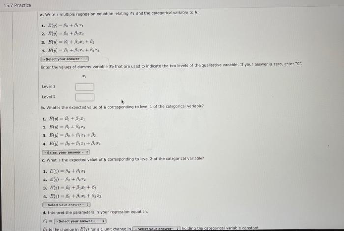 Solved a. Write a multiple regression equation relating x1 | Chegg.com