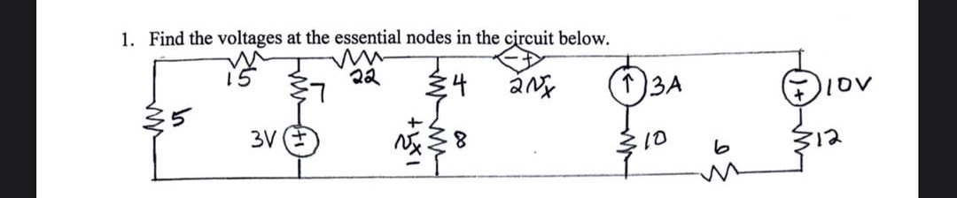 Solved Find the voltages at the essential nodes in the | Chegg.com