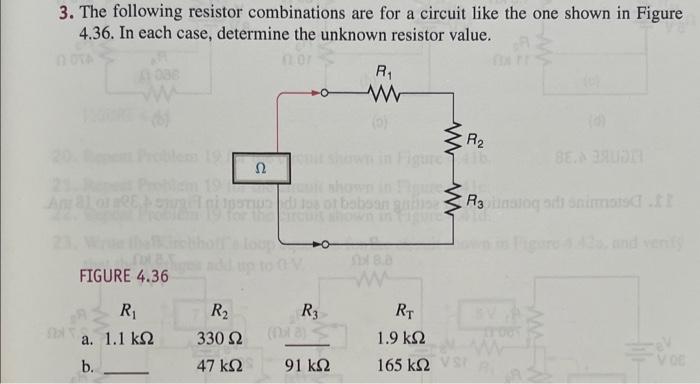 Solved 3. The following resistor combinations are for a | Chegg.com