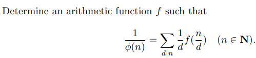 Solved Determine an arithmetic function f ﻿such | Chegg.com