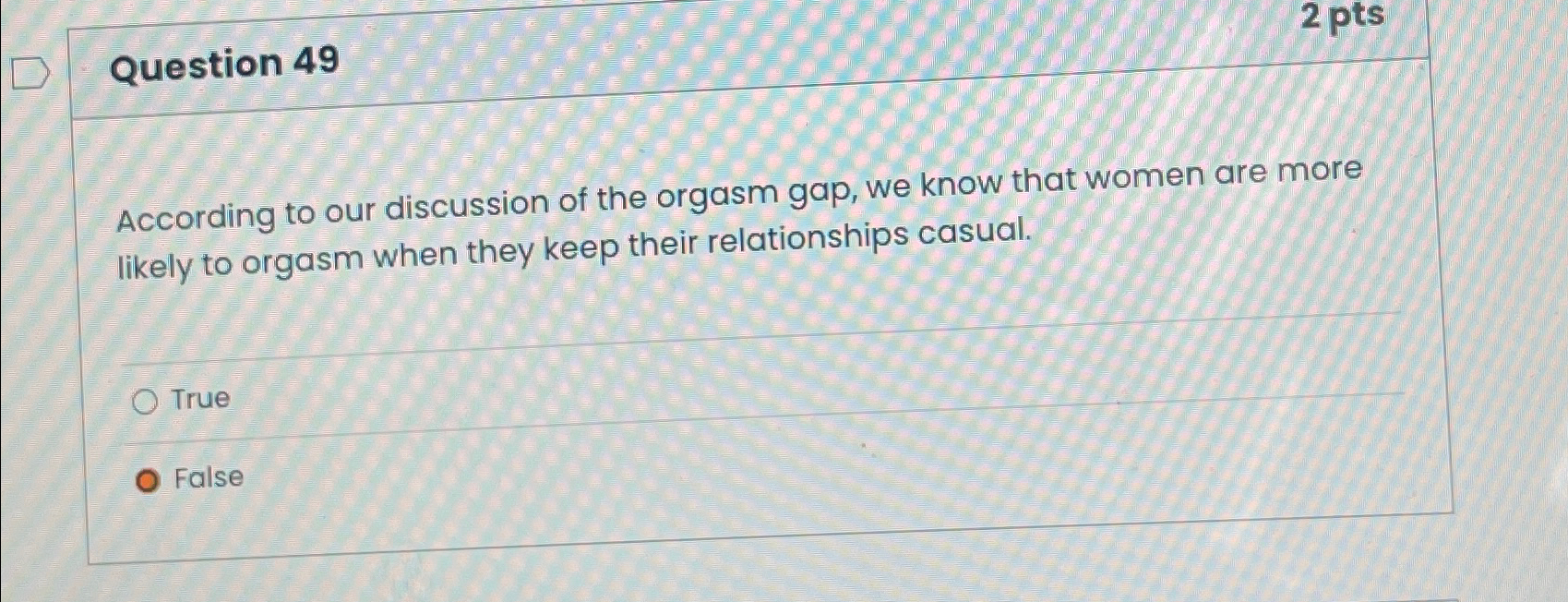 Solved Question 492 ﻿ptsAccording to our discussion of the | Chegg.com